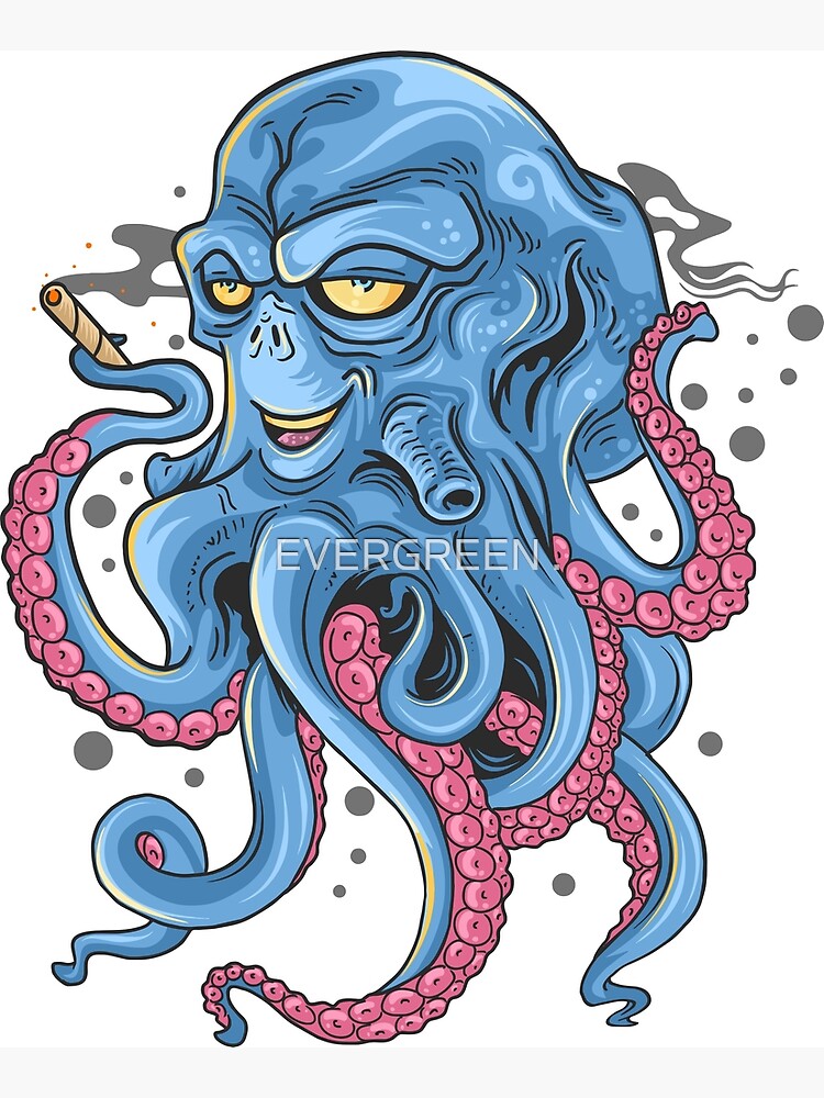 "Octopus with alien face " Poster for Sale by RayShaa | Redbubble