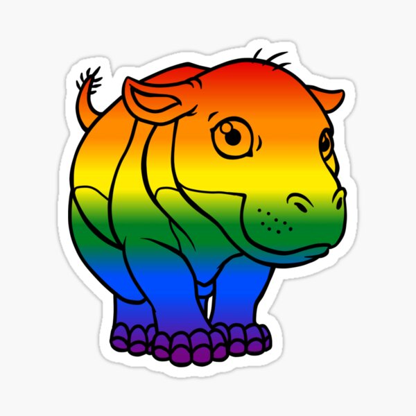 "Pride - Bert the Hippopotamus" Sticker by Bloodraptor | Redbubble