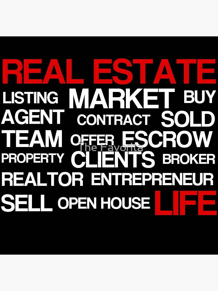 "Real Estate Words" Poster by robrodpod | Redbubble