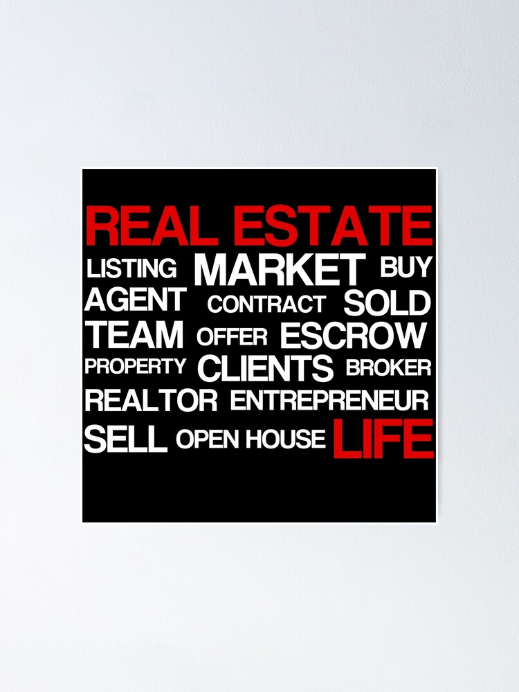 "Real Estate Words" Poster by robrodpod | Redbubble