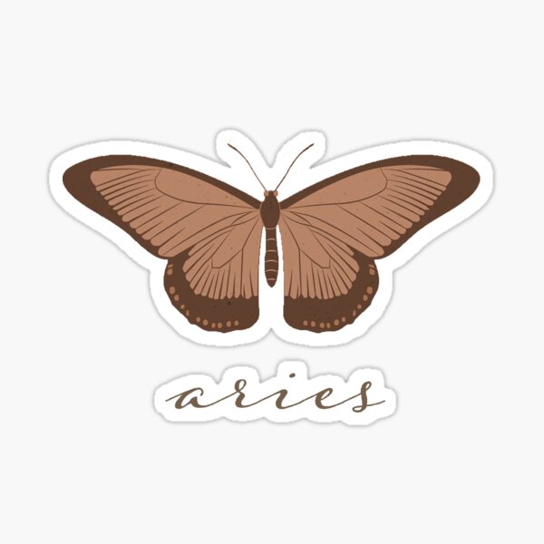 "aries butterfly aesthetic astrology" Sticker by mandeegirl17 | Redbubble
