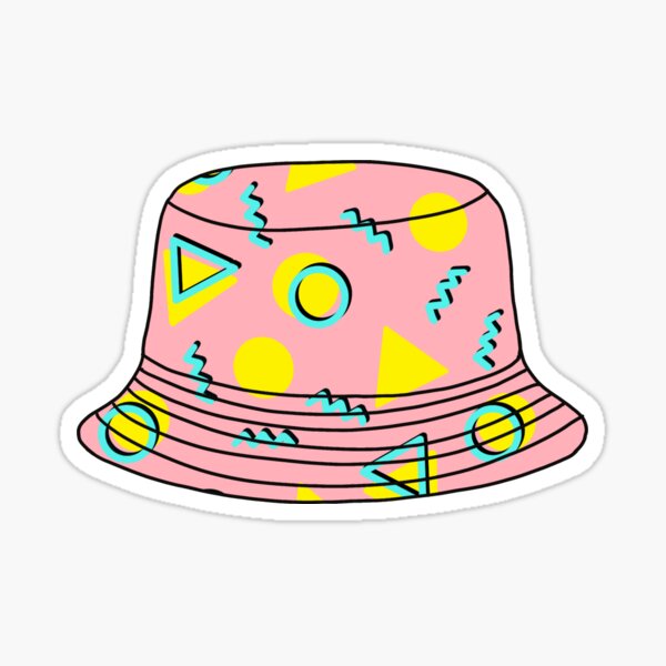"retro bucket hat" Sticker for Sale by smilestickersco | Redbubble