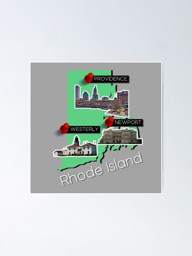 "Rhode Island Map" Poster by Laybov | Redbubble