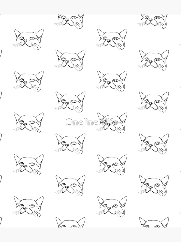 "One Line Art Katzenkopf Cute Meaw Line Drawing Contin" Rucksack von ...