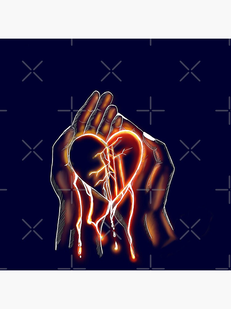 "Fire heart" Sticker for Sale by EmotionArt | Redbubble
