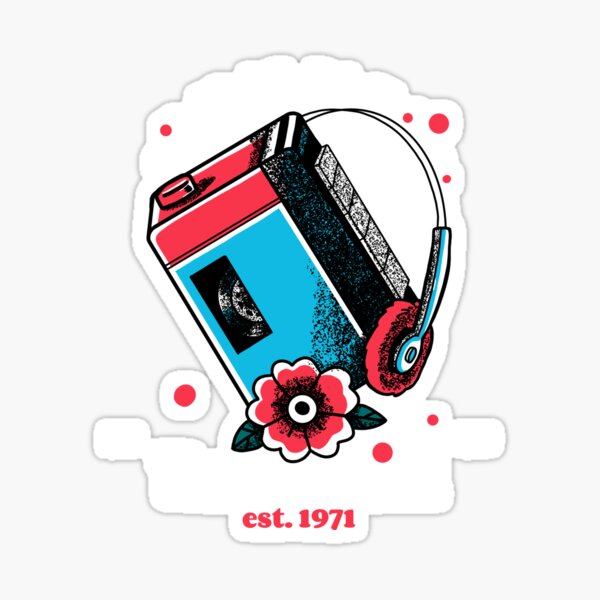 "Retro 80s style walkman " Sticker by SowhatStudios | Redbubble
