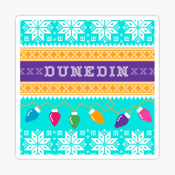 "Dunedin Florida Ugly Sweater Pattern" Sticker by KrakenSky | Redbubble