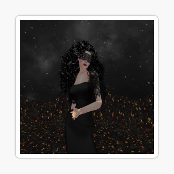 "second life avatar in lace mask" Sticker by ViviennePoet | Redbubble