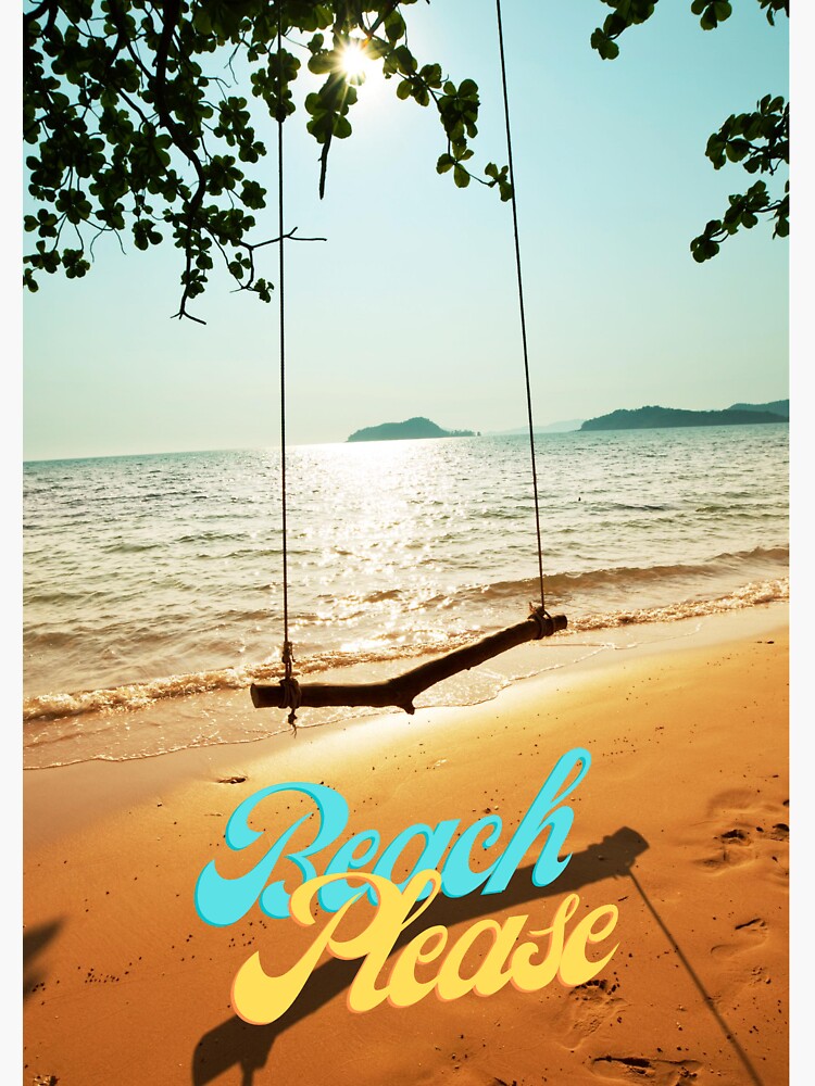 "Beach Please" Sticker by karenwfm | Redbubble