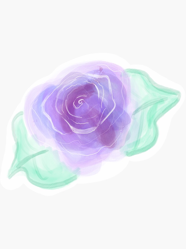 "Purple rose" Sticker by pandasjn | Redbubble