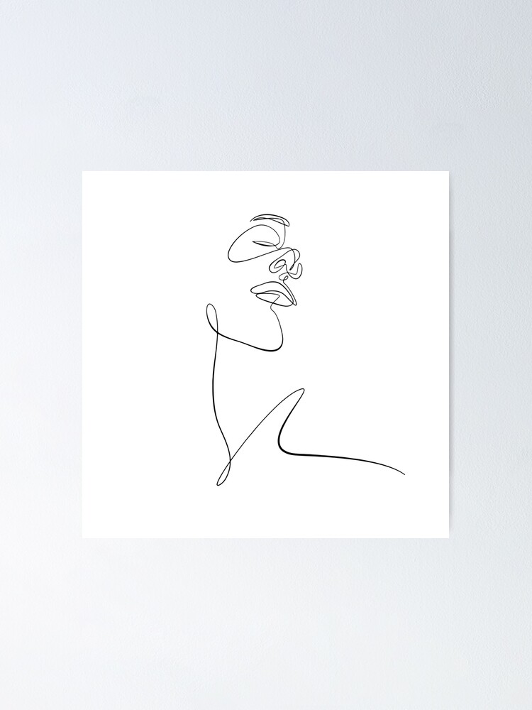"One Line Art Sensual Women Line Drawing Continuous Line" Poster by ...