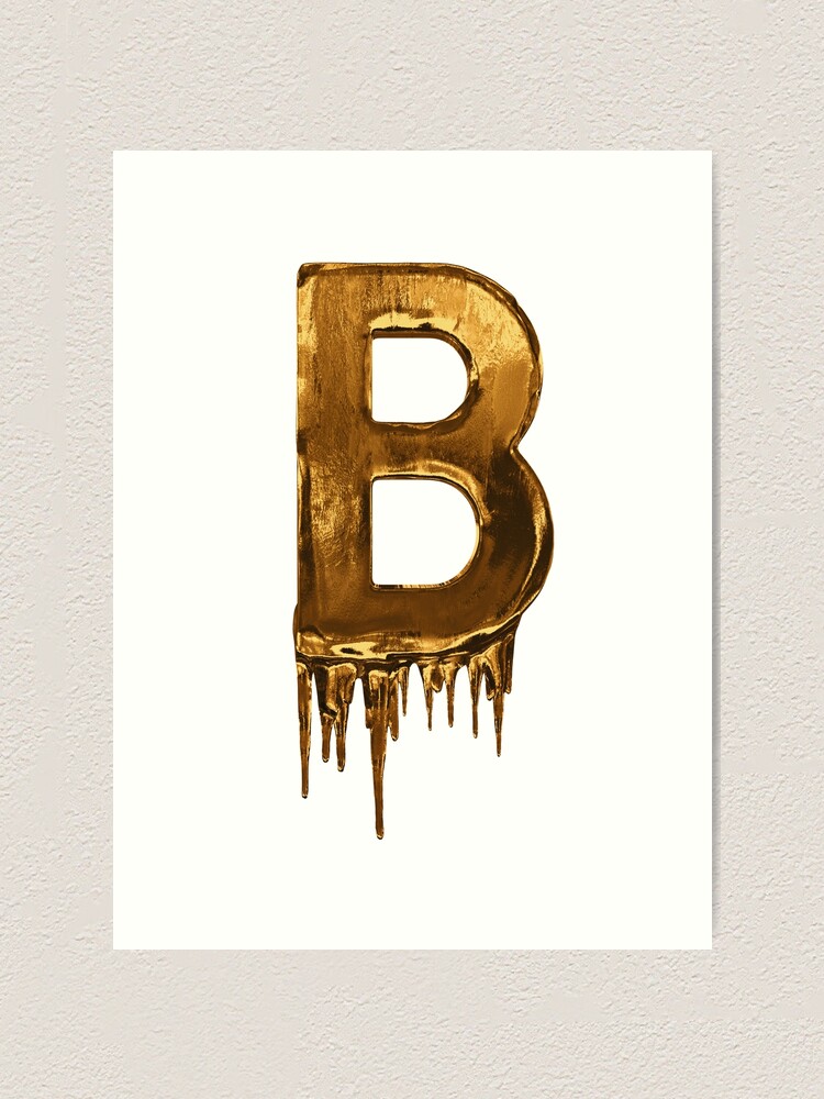 "Gold Alphabet Letter B" Art Print for Sale by MPowerTeez | Redbubble