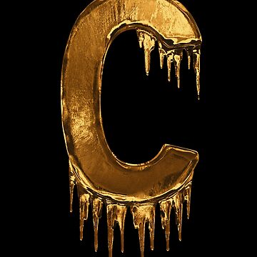 "Gold Drip On Black Alphabet Letter C" Art Print for Sale by MPowerTeez ...