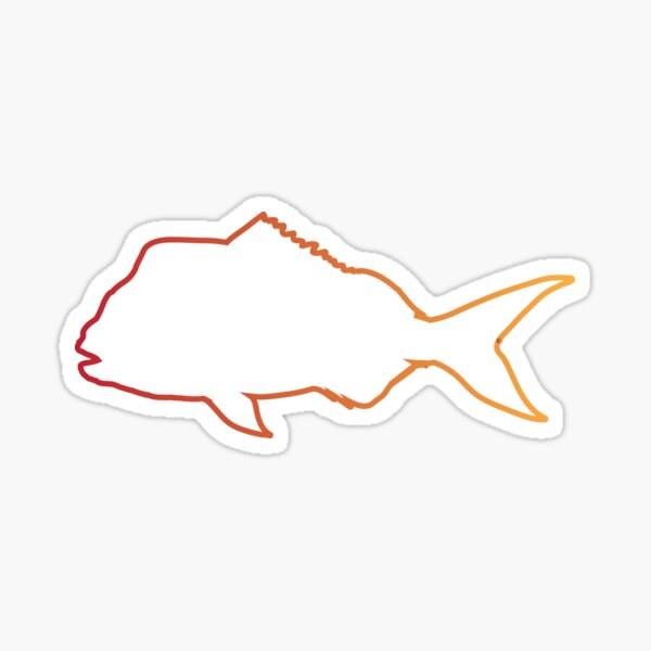 "Snapper Fishing (Gradient Orange Outline)" Sticker for Sale by ...