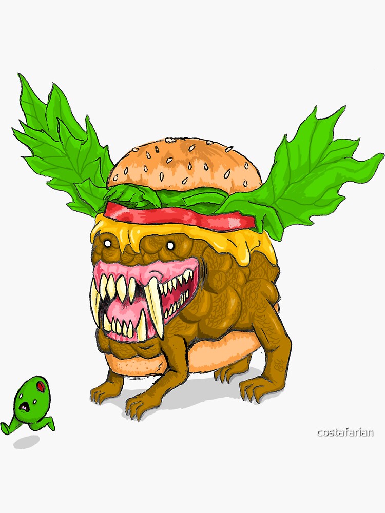 "Dragon Burger" Sticker for Sale by costafarian | Redbubble