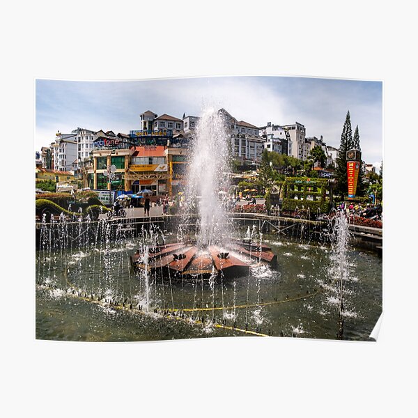 "Đài Phun Nước, Dalat" Poster by rossacampbell | Redbubble