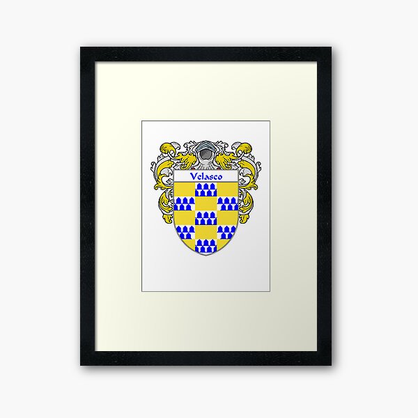 "Velasco Coat of Arms/Family Crest" Framed Art Print for Sale by ...