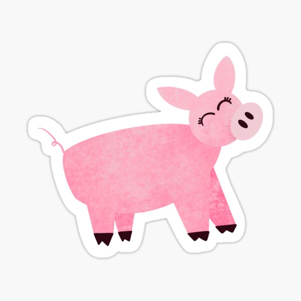 "Pink Pig Sticker" Sticker by BHouska20 | Redbubble