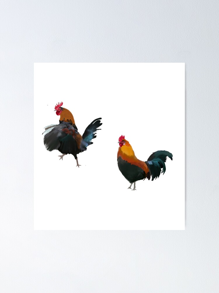 "Two Roosters / Twee Hanen " Poster for Sale by IngaCrowl | Redbubble