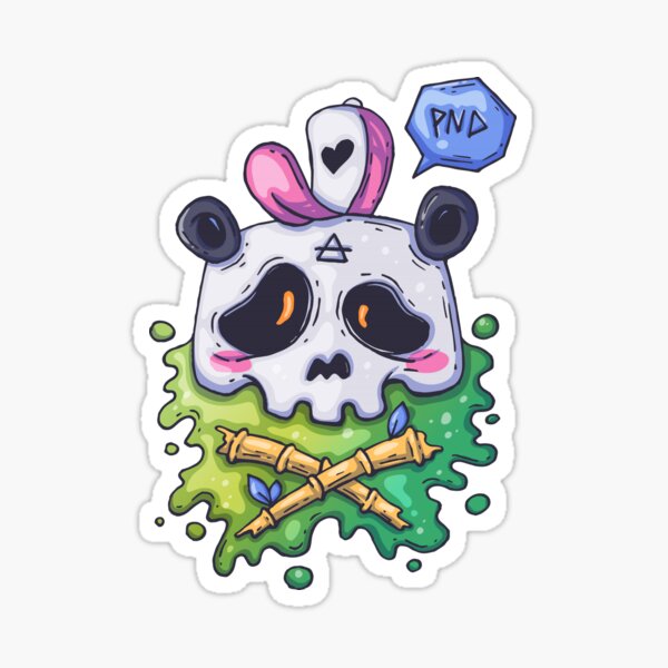 "Cool Panda Bear Skully Skull in Rainbow Colors" Sticker by Honney-Arts ...