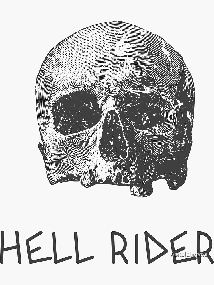 " HELL RIDER" Sticker for Sale by Ashalcheema | Redbubble