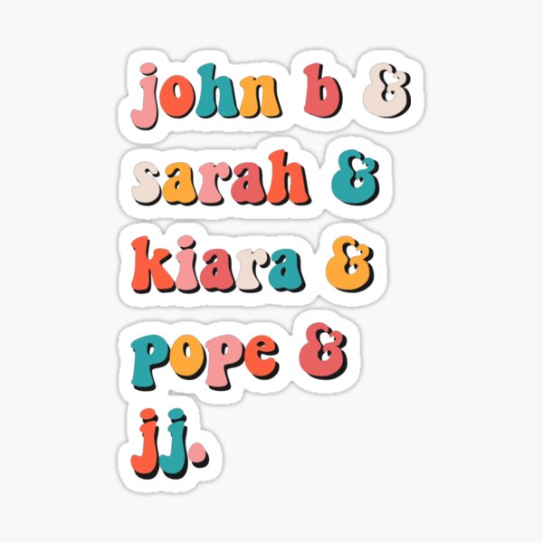 "OBX Character Names with Outline" Sticker for Sale by sarah-freeman ...