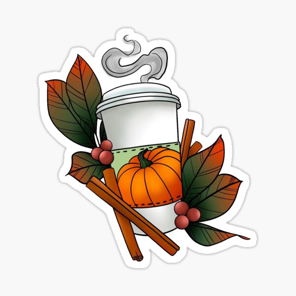 "Pumpkin spice latte - autumnal drink" Sticker for Sale by NomiBee ...