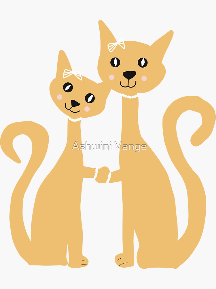 "Cat Friends" Sticker for Sale by asafeestore | Redbubble