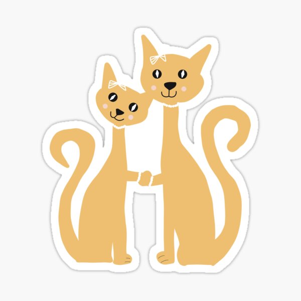 "Cat Friends" Sticker for Sale by asafeestore | Redbubble