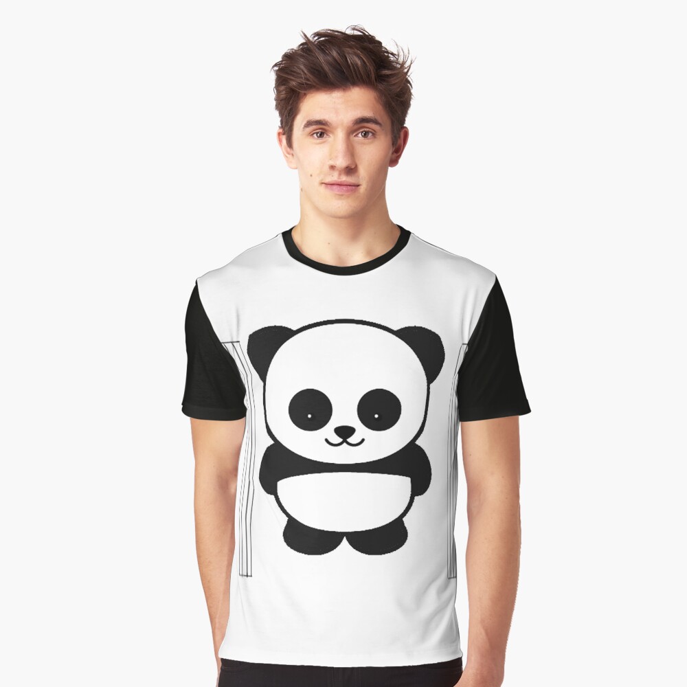 "Happy Panda " T-shirt for Sale by Little-pixels | Redbubble | panda ...