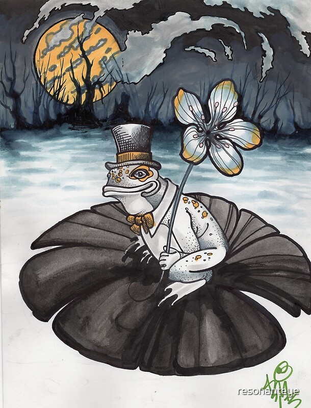 "froggy gone a courtin'" by resonanteye | Redbubble