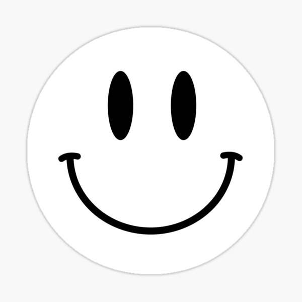 "WHITE SMILEY FACE" Sticker for Sale by DRIPPED-STORE | Redbubble