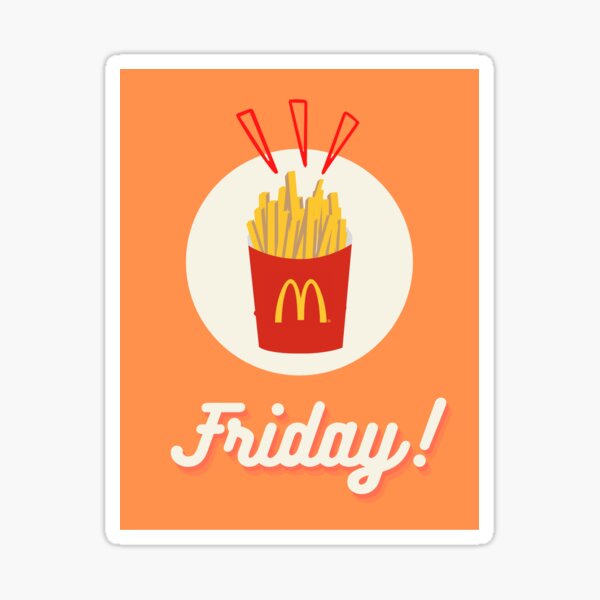"Friday Fries" Sticker for Sale by NadaElAbead | Redbubble