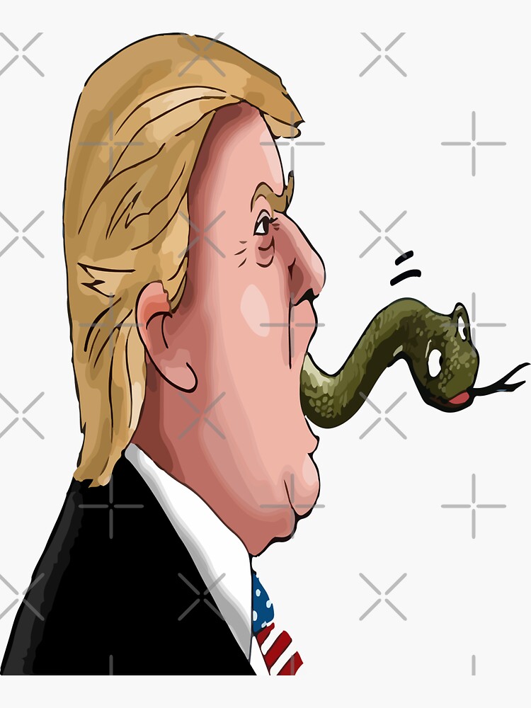"Trump The Snake " Sticker for Sale by outmaneljalili | Redbubble
