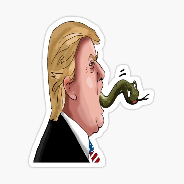 "Trump The Snake " Sticker for Sale by outmaneljalili | Redbubble