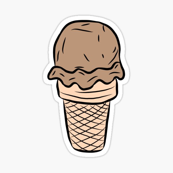 "Happy Chocolate Ice Cream" Sticker for Sale by daisycrafts | Redbubble