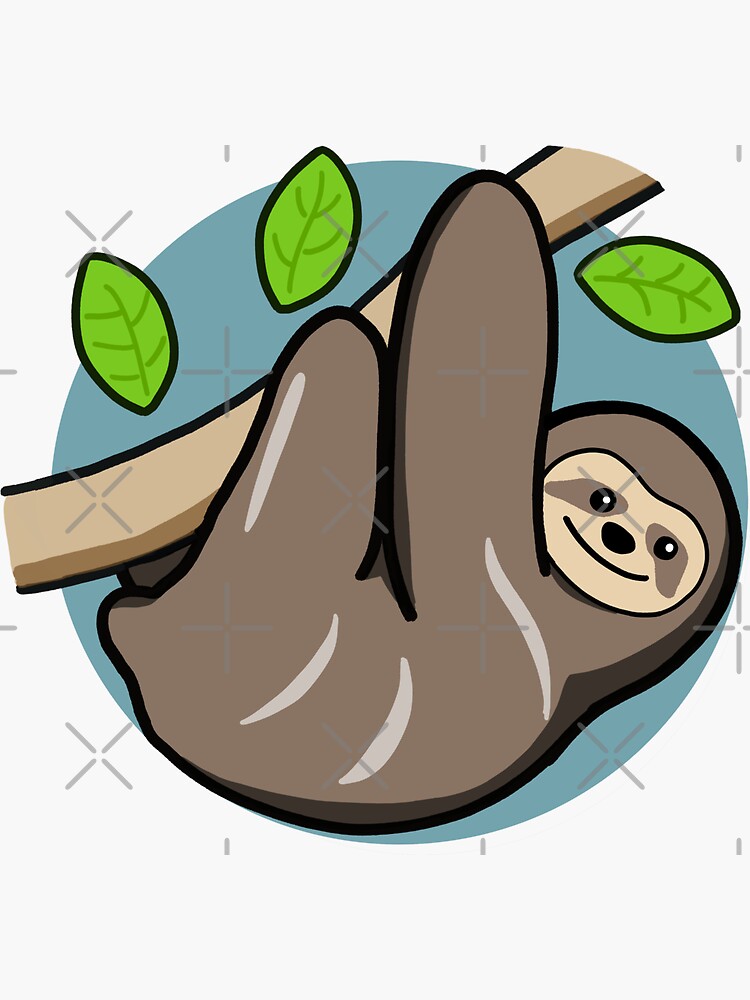 "Hanging Sloth" Sticker for Sale by squirrelpapa | Redbubble