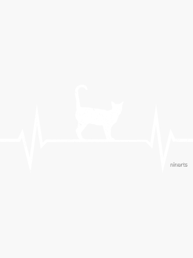 "Cats EKG" Sticker for Sale by ninarts | Redbubble