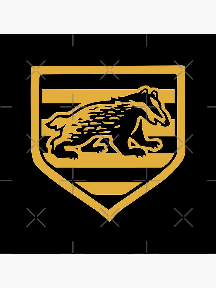 "Badger Medieval Crest (linocut)" Poster by victoriabarron | Redbubble