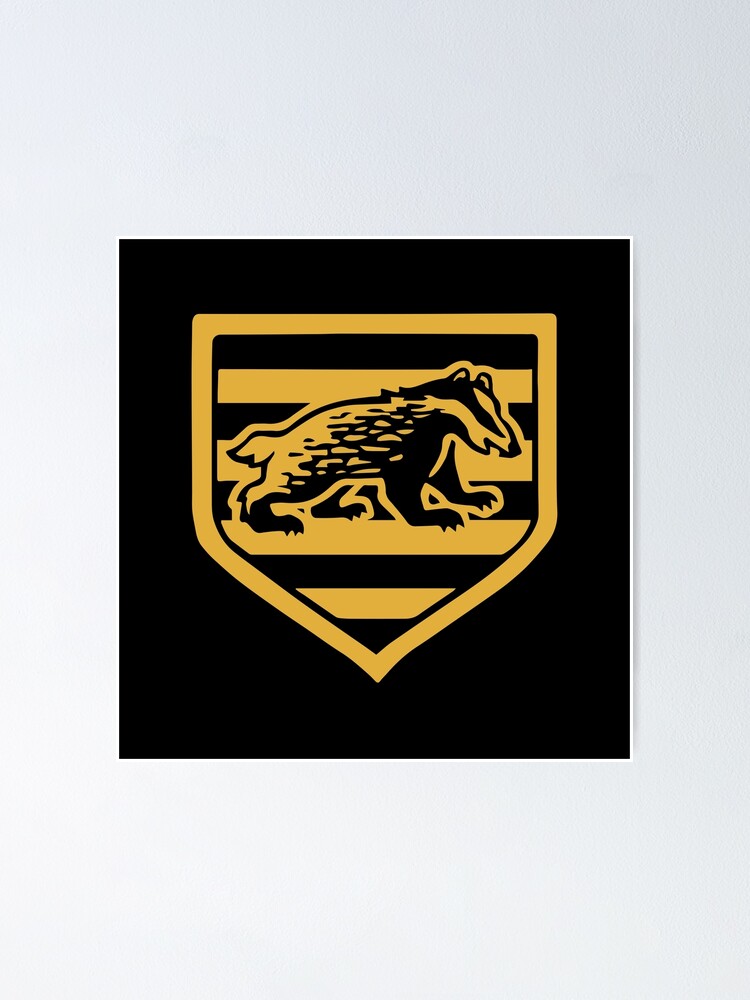 "Badger Medieval Crest (linocut)" Poster by victoriabarron | Redbubble