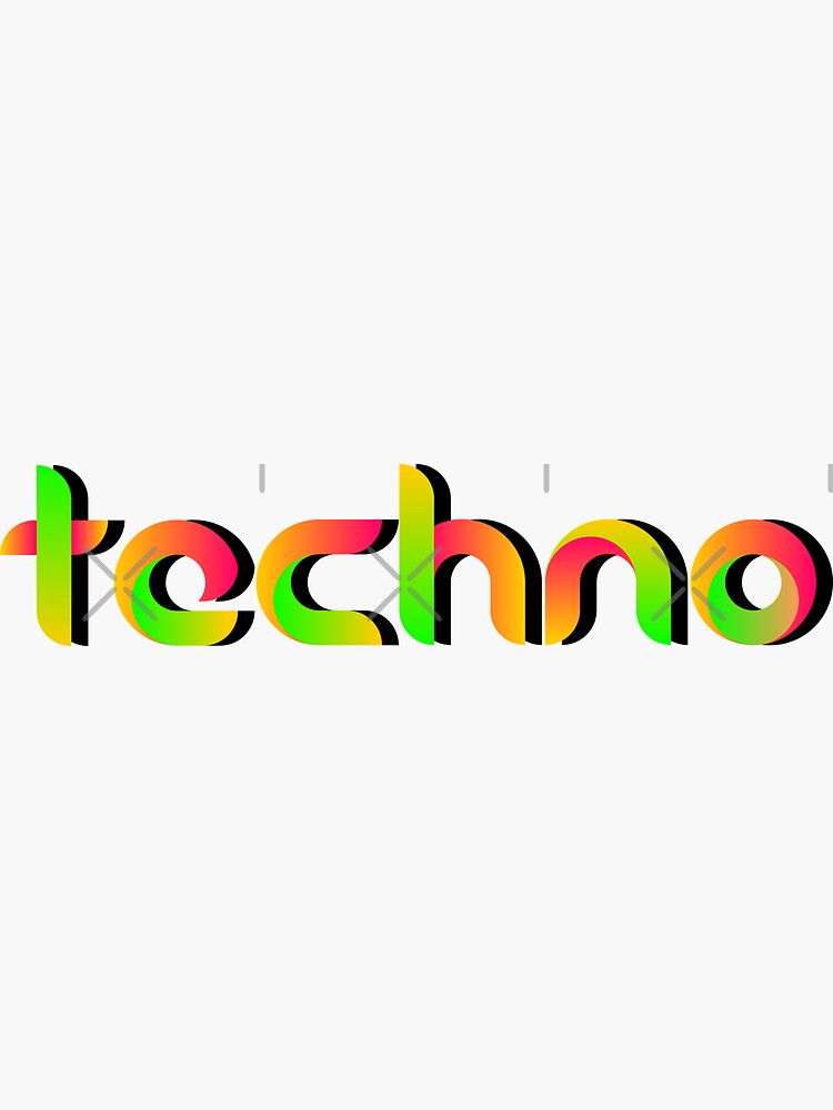 "Techno" Sticker for Sale by SchlossInspire | Redbubble