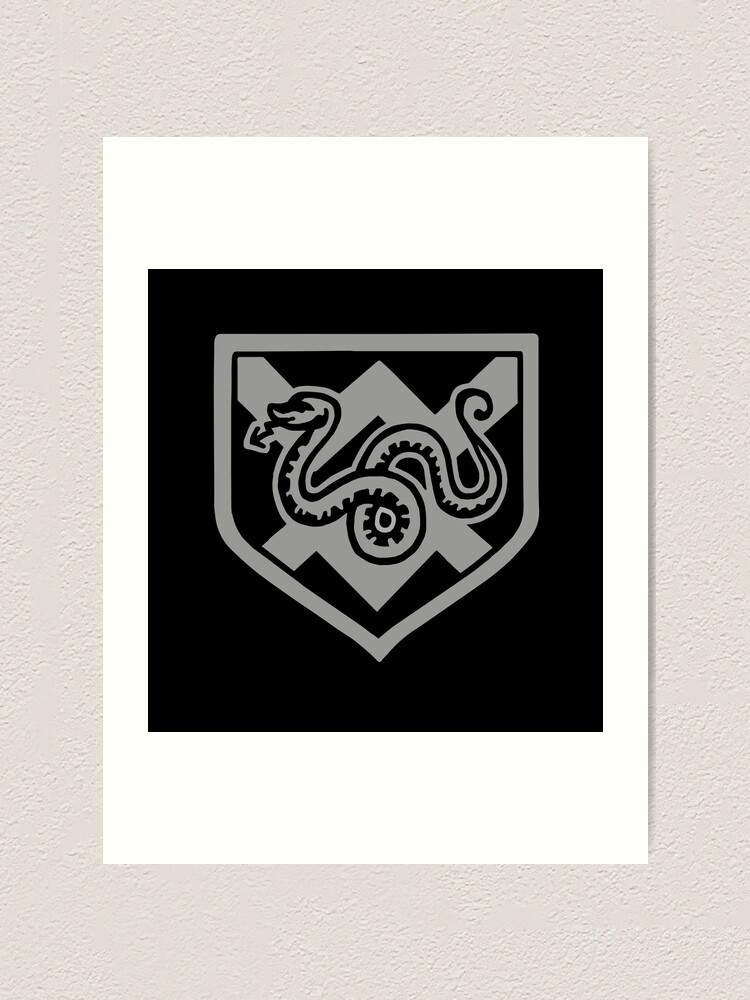 "Serpent/Snake Medieval Crest (linocut)" Art Print by victoriabarron ...