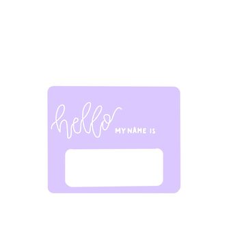 "Pastel Purple Name Tag" Sticker for Sale by MikaylaVanDuyne | Redbubble