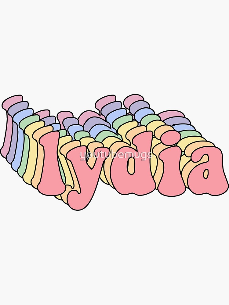 "lydia name sticker" Sticker for Sale by youtubemugs | Redbubble