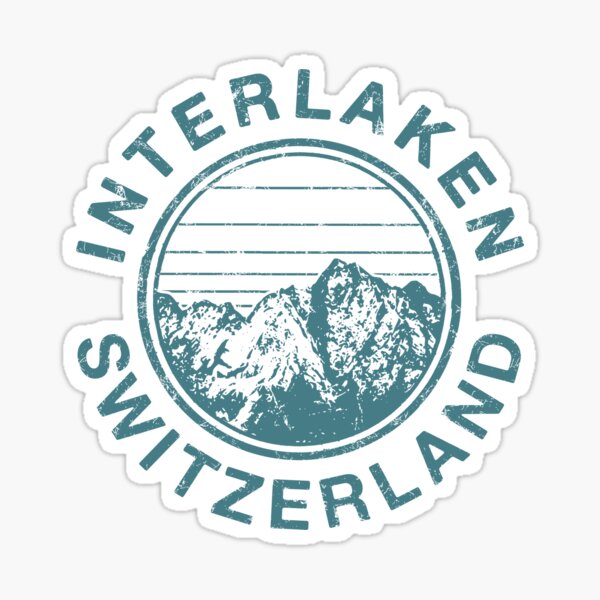 "Interlaken Switzerland Retro Ski " Sticker by IronEcho | Redbubble