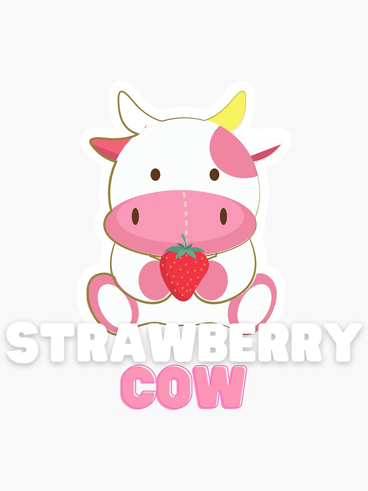 "Strawberry Cow With Name" Sticker for Sale by DeepSpaceTees | Redbubble