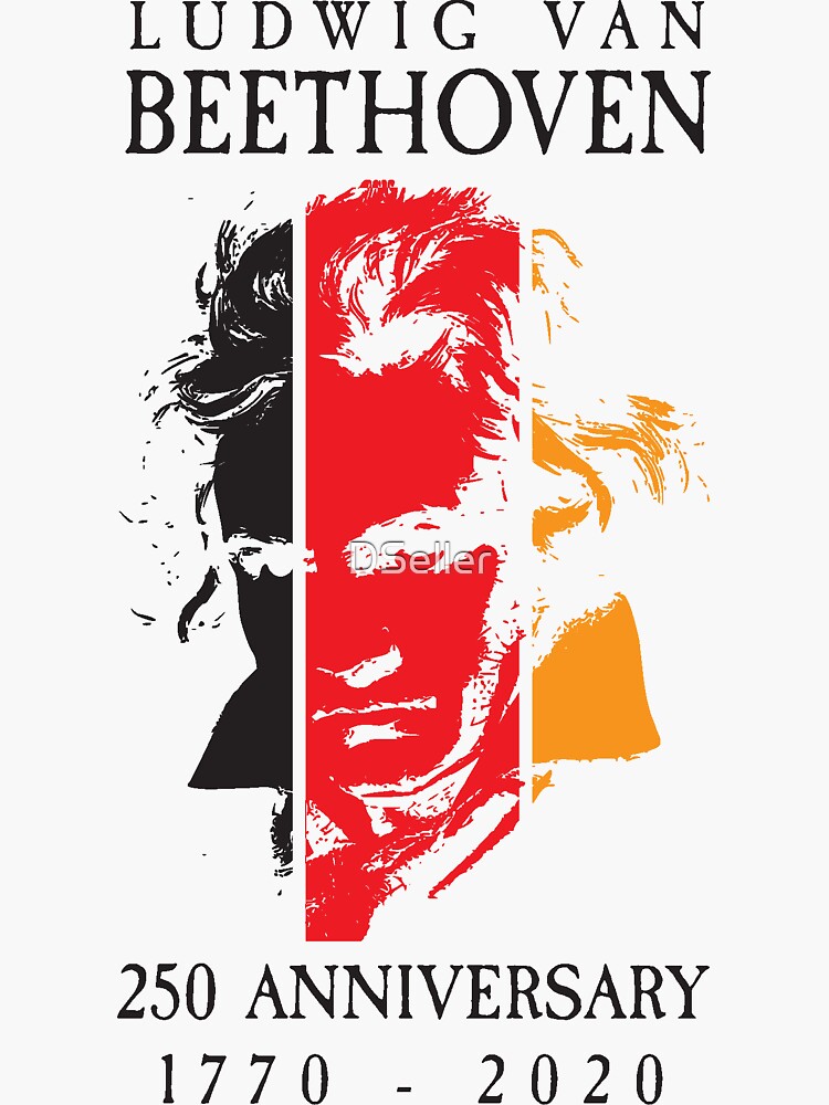 "Ludwig Van Beethoven 250 Anniversary 1770-2020" Sticker for Sale by ...