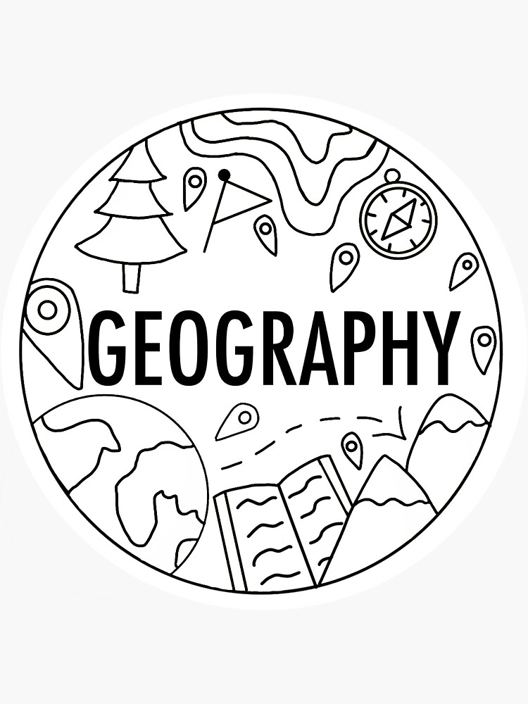 "Geography (black and white)" Sticker for Sale by ArianneBoutique ...