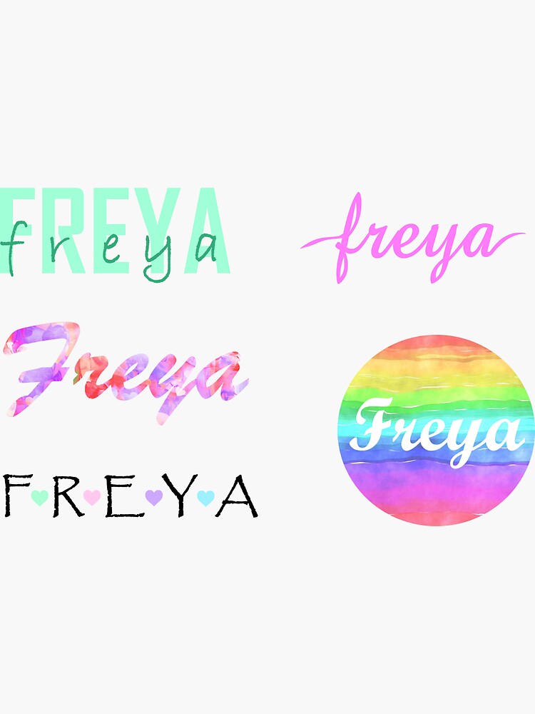 "Freya name sticker pack" Sticker by tshirtsmash | Redbubble