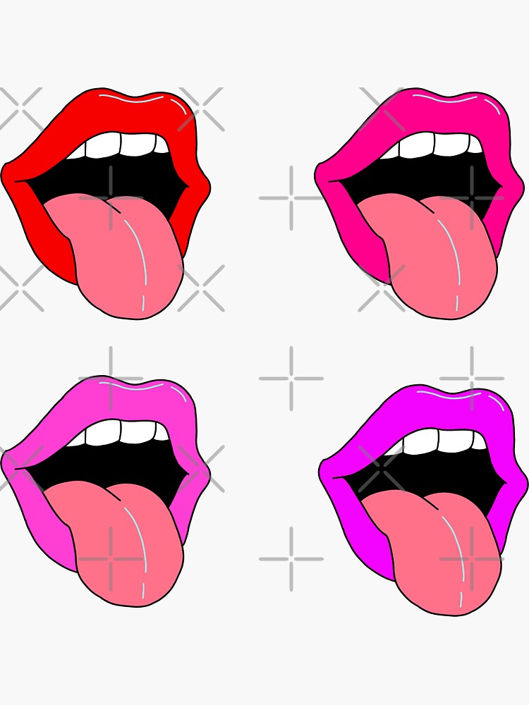 "Licking Lips" Sticker for Sale by stxrryxstickers | Redbubble